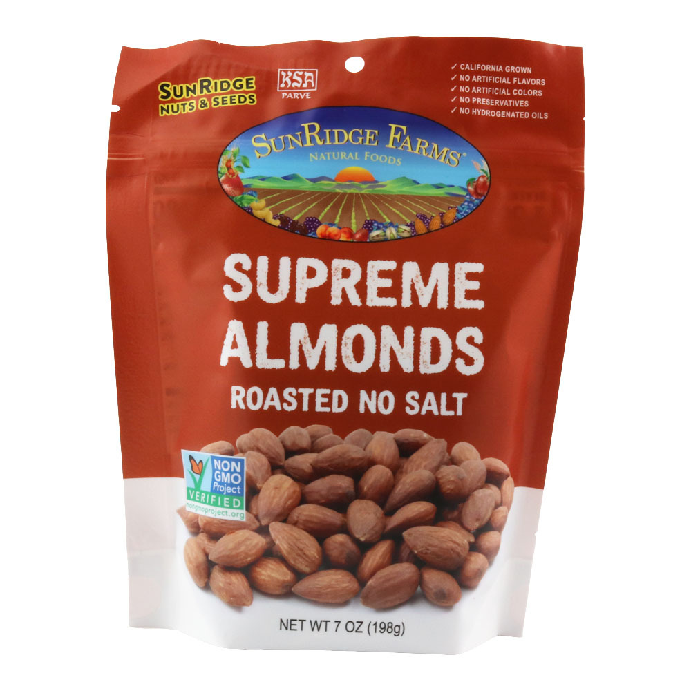 Dry Roasted Almonds - No Salt - SunRidge Farms