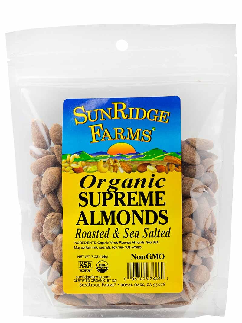 Organic Dry Roasted and Salted Almonds - SunRidge Farms