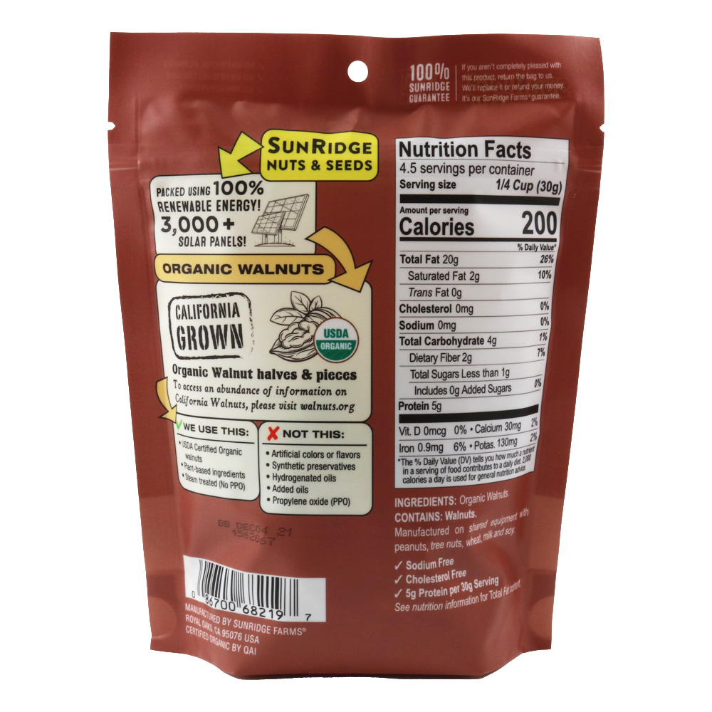 Organic Fancy Walnuts - SunRidge Farms