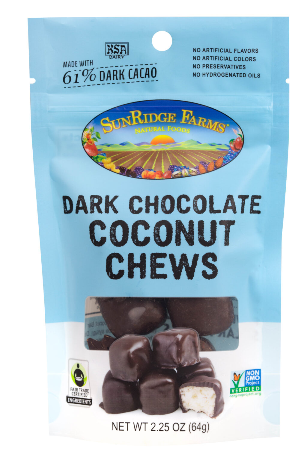 Dark Chocolate Coconut Chews - Fair Trade Certified Cocoa - SunRidge Farms