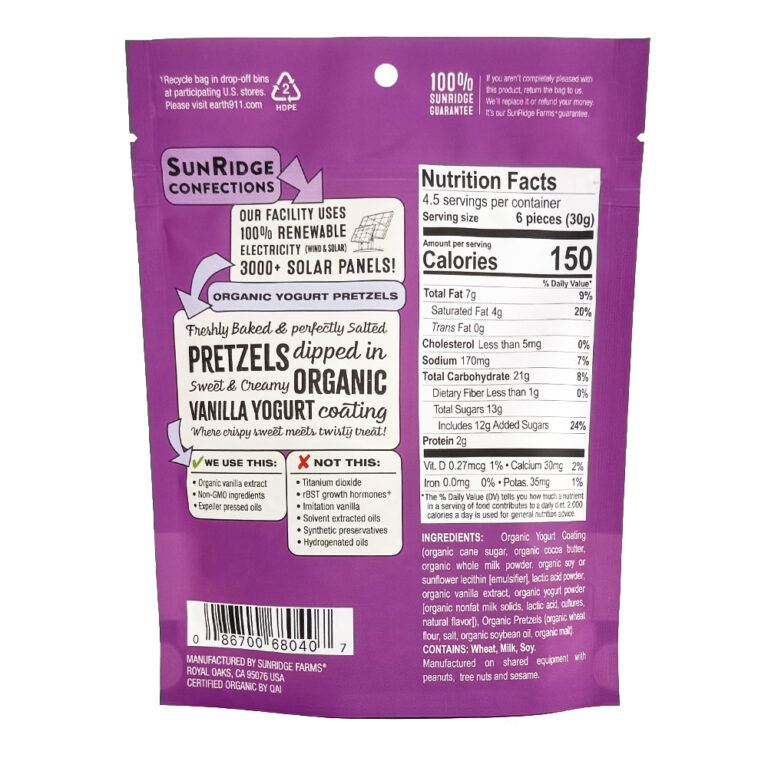 Organic Yogurt Pretzels - SunRidge Farms