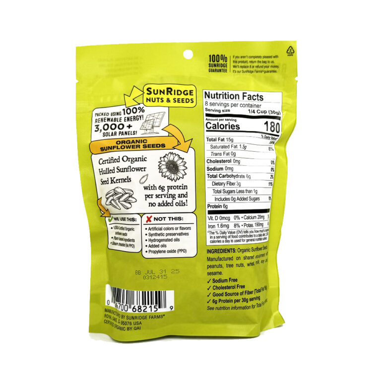 Organic Hulled Sunflower Seeds - SunRidge Farms