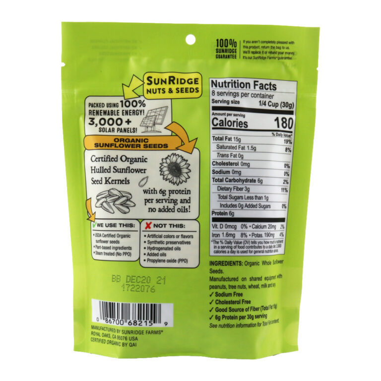 Organic Hulled Sunflower Seeds - SunRidge Farms
